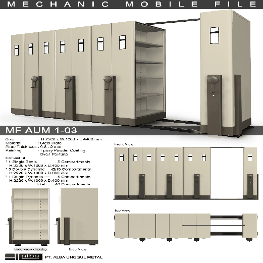 Jual Mobile File Alba Mekanik MF AUM 1-03 Murah Surabaya
